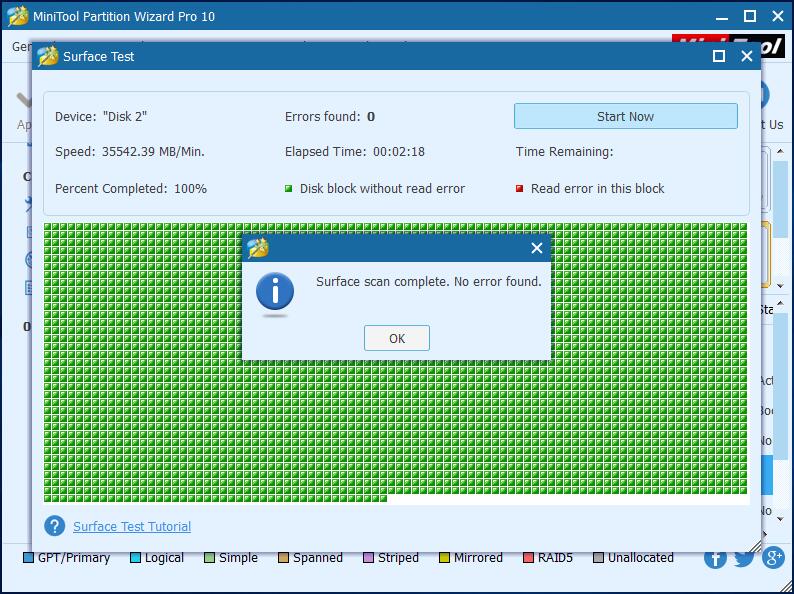 How To Make Disk Surface Test Minitool Partition Wizard Tutorial
