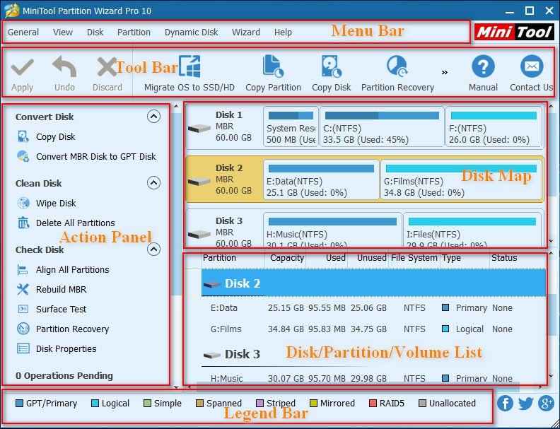 Main Window Of Partition Magic Software Partition Wizard Main Windows Help
