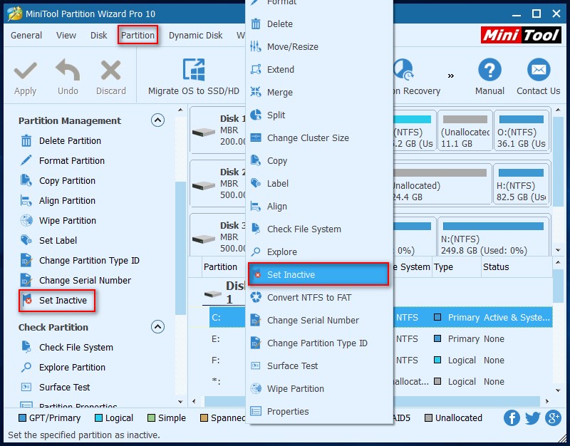 How To Set Activeinactive Minitool Partition Wizard Tutorial