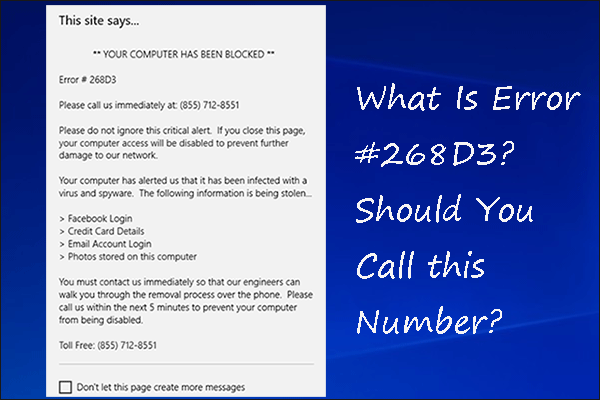 What Should You Do When Receiving Error #268D3? - MiniTool Partition Wizard