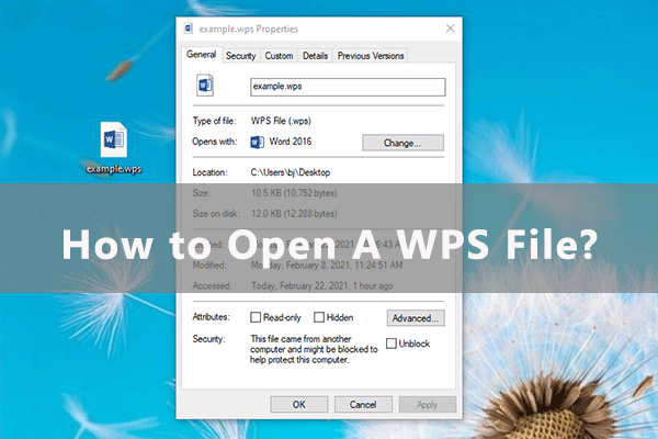 What Is A WPS File? How to Open It Free? - MiniTool Partition Wizard
