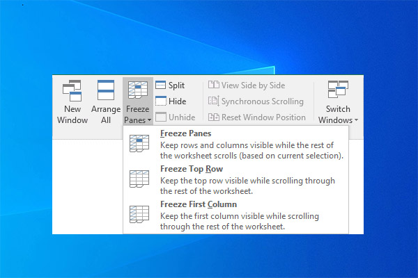 Full Guide To Freeze Panes Rows And Columns In Excel Minitool Partition Wizard