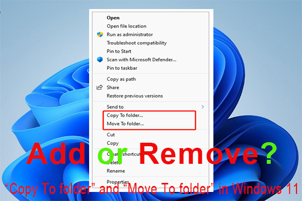 Add or Remove “Copy To folder” and “Move To folder” in Windows 11 ... Add or Remove “Copy To folder” and “Move To folder” in Windows 11 ...