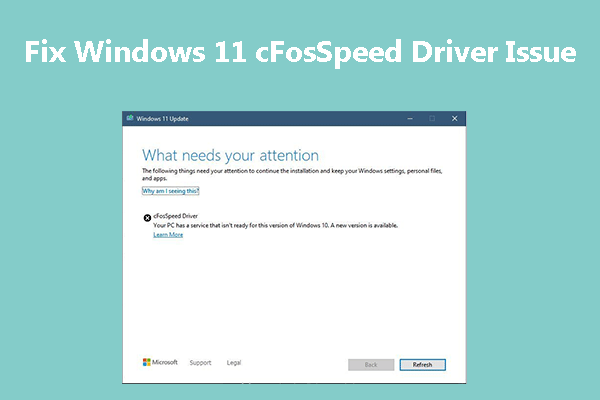 2 Simple Ways to Fix Windows 11 Update Error cFosSpeed Driver - MiniTool Partition Wizard