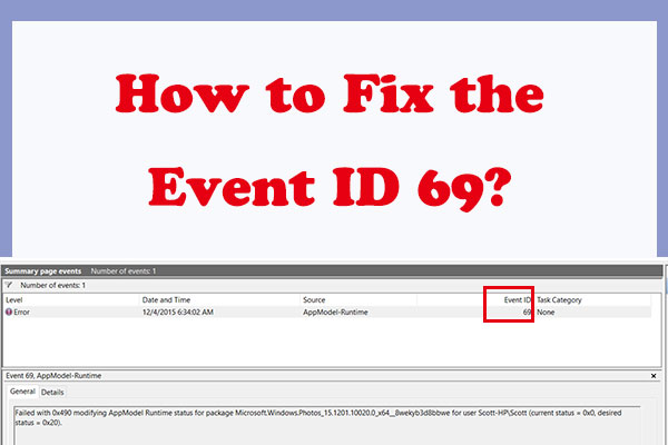 How To Fix Appmodel Runtime Event Id 69 On Windows Minitool Partition Wizard 
