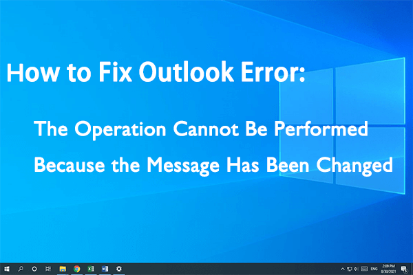How To Fix Outlook Error The Operation Cannot Be Performed Minitool