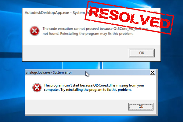 Trusted Solutions Qt5core Dll Is Missing From Computer