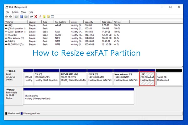 Resize Exfat Partition Extendshrink Exfat Partition Minitool Partition Wizard