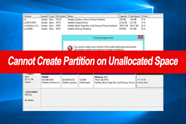 Fixed: Cannot Create Partition on Unallocated Space Windows 10/11 ... Fixed: Cannot Create Partition on Unallocated Space Windows 10/11 ...