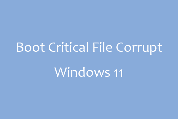 4 Ways to Fix Boot Critical File Corrupt Error on Windows 11/10