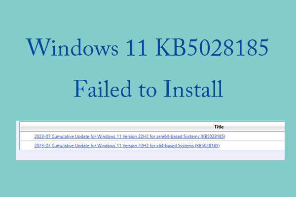 4 Ways to Fix Win11 KB5028185 Failed to Install or Stuck at 0🎽 Conheça ... 4 Ways to Fix Win11 KB5028185 Failed to Install or Stuck at 0🎽 Conheça ...