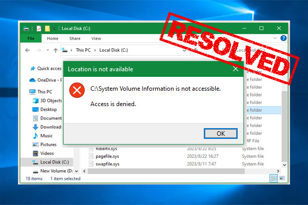 How To Fix System Volume Information Not Accessible [2 Ways]