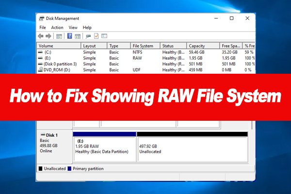 SSD Showing RAW File System on Windows 10/11? Here Are Fixes SSD Showing RAW File System on Windows 10/11? Here Are Fixes