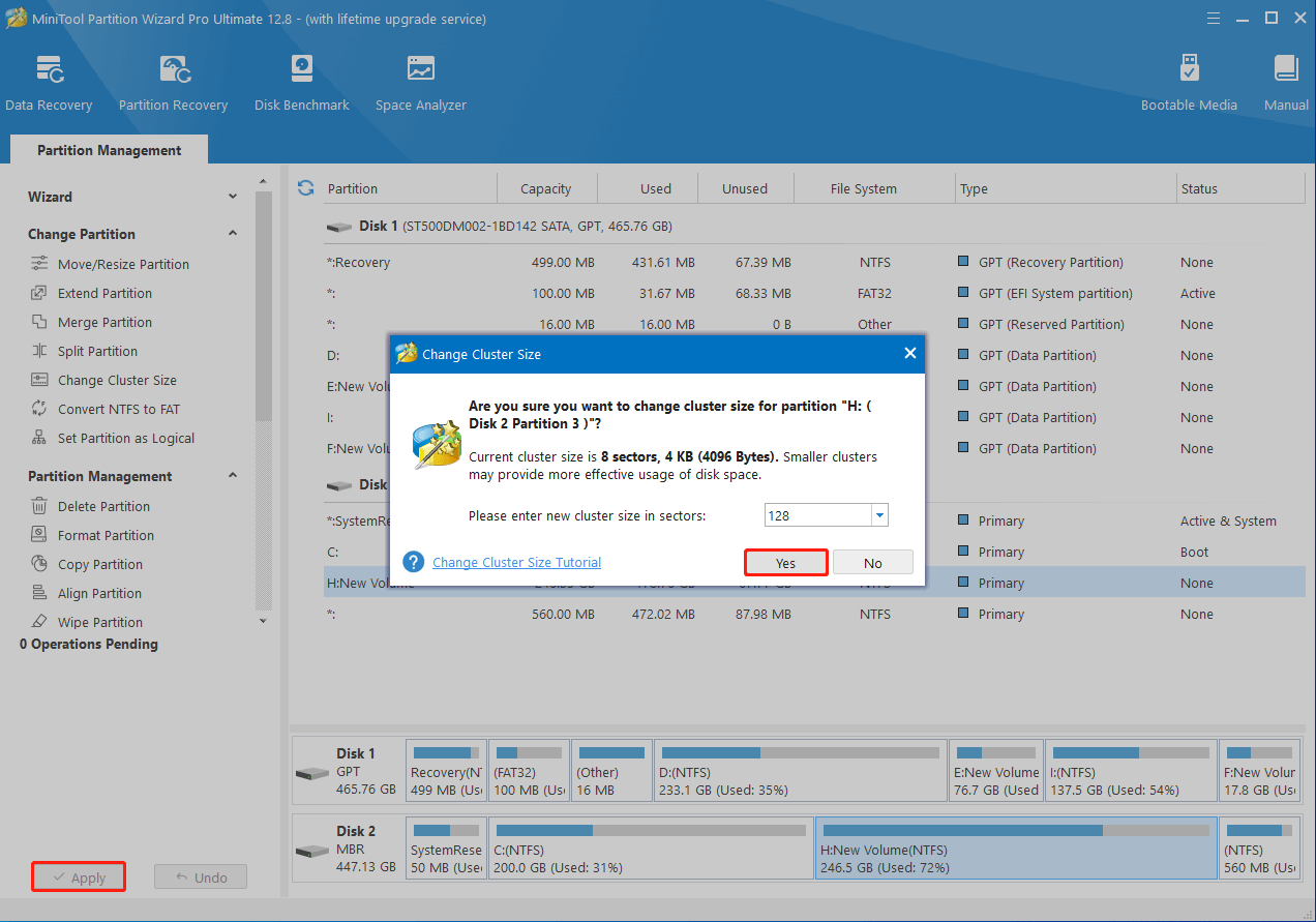 Change Block Size from 4K to 64K with/without Formatting Freely