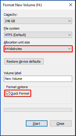 Change Block Size from 4K to 64K with/without Formatting Freely