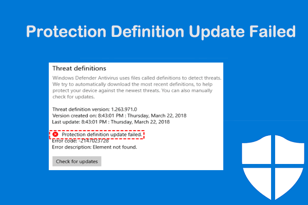 How to Fix Protection Definition Update Failed on Windows
