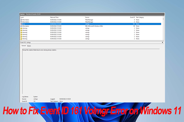 How to Fix Event ID 161 Volmgr Error on Windows 11/10? [8 Ways]