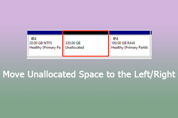 Details on How to Move Unallocated Space to the Left/Right