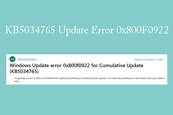 3 Ways to Solve the KB5034765 Update Error 0x800F0922