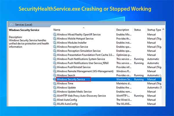 What to Do If SecurityHealthService.exe Keeps Crashing? Tutorial