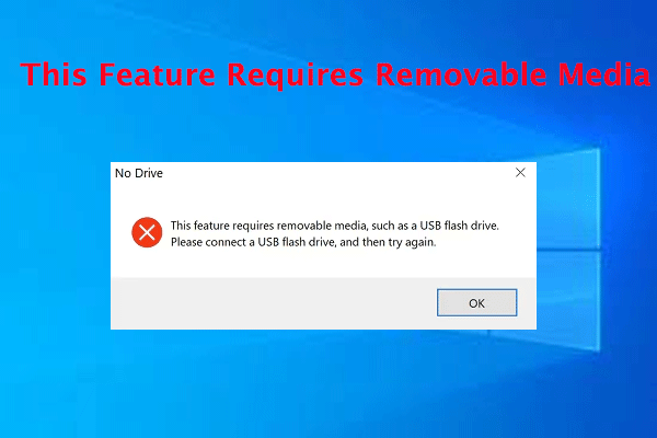 Reset Password Error This Feature Requires Removable Media