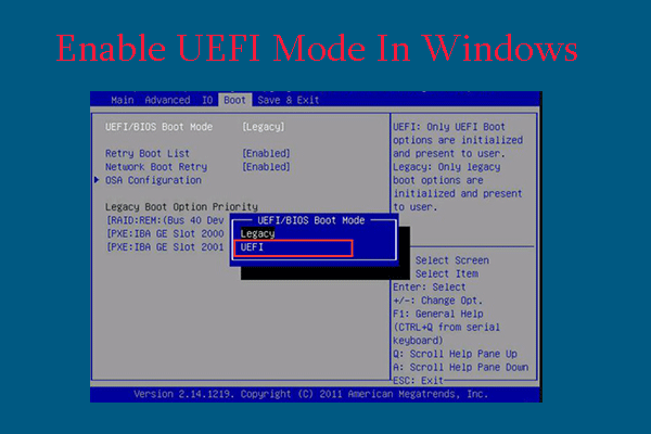 How to Enable UEFI Mode in Windows 10? A Tutorial for You!
