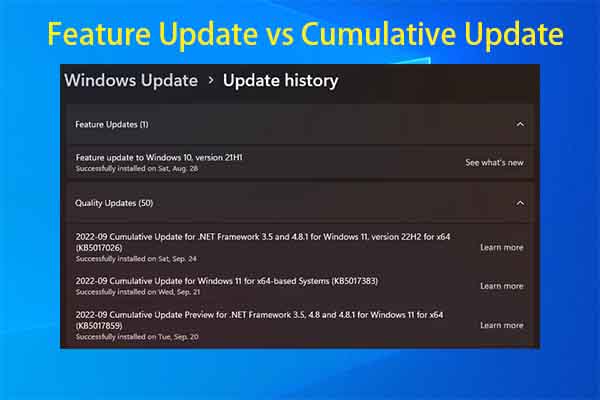 Find Difference Between Feature Update and Cumulative Update