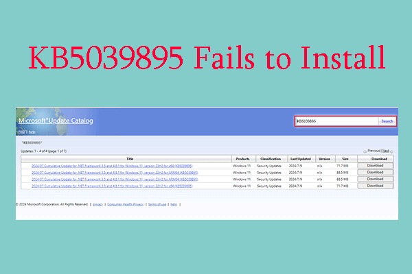 Windows 11 Update KB5039895 Fails to Install? Fix It Now!