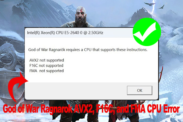 Easy Fixes for God of War Ragnarok AVX2, F16C, and FMA CPU Error
