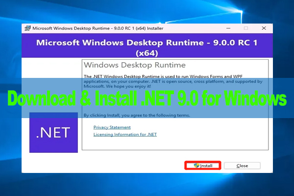 Download & Install .NET 9.0 for Windows 11/10 PCs [x64 & x86]
