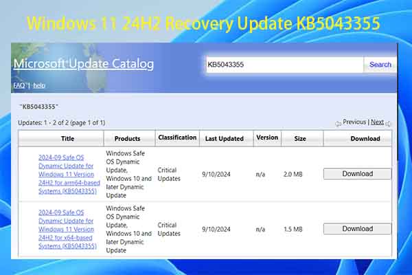Full Guide to Windows 11 24H2 Recovery Update KB5043355