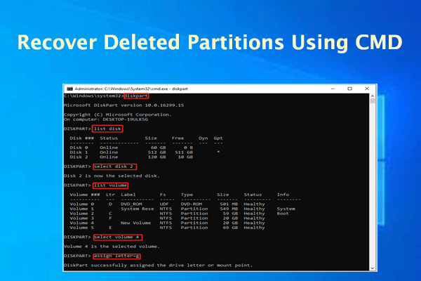[Full Guide] How to Recover Deleted Partitions Using CMD?