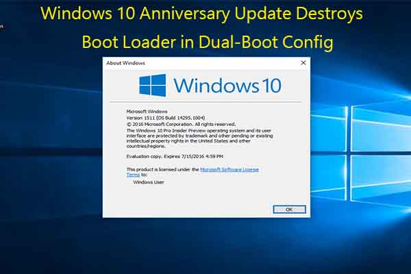 Fixed: Windows 10 Anniversary Update Breaks Dual-boot Partitions Fixed: Windows 10 Anniversary Update Breaks Dual-boot Partitions