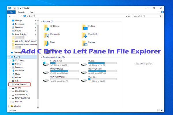 Add Drives to Windows File Explorer Navigation Pane (Spotlight C)