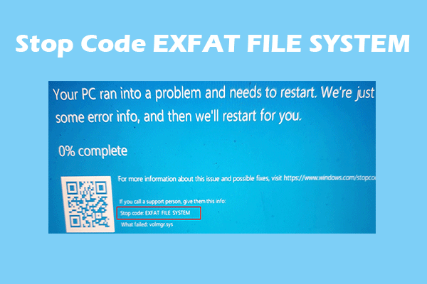 How To Fix Stop Code Exfat File System In Windows 8 Ways