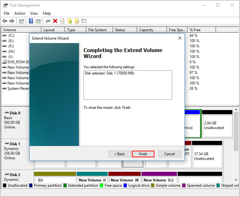 Extend Different Types of Dynamic Volumes with Screenshots Given ...