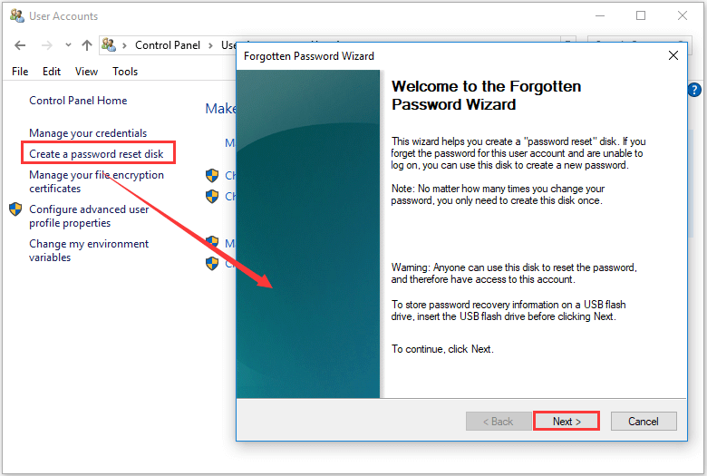 How To Create And Use A Password Reset Disk In Windows 10 Minitool Partition Wizard