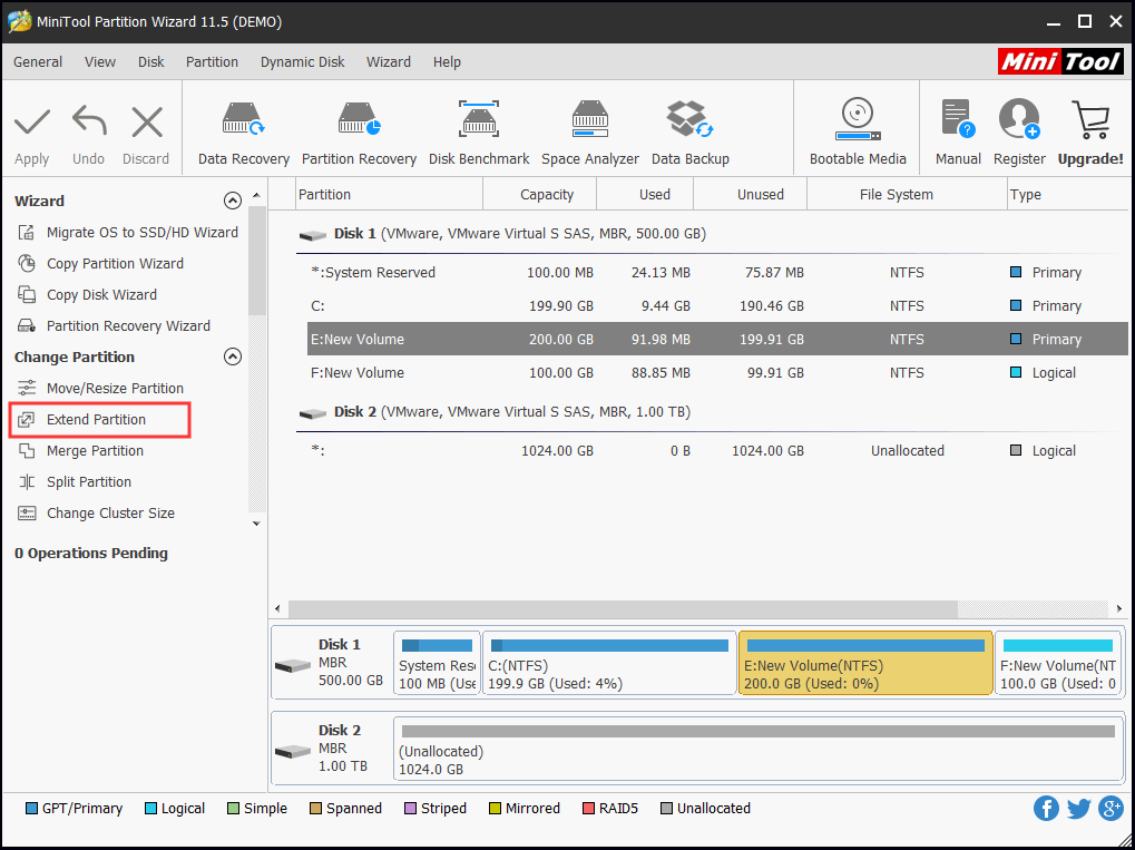 Resize Server Partition With Minitool Partition Wizard Server Minitool Partition Wizard