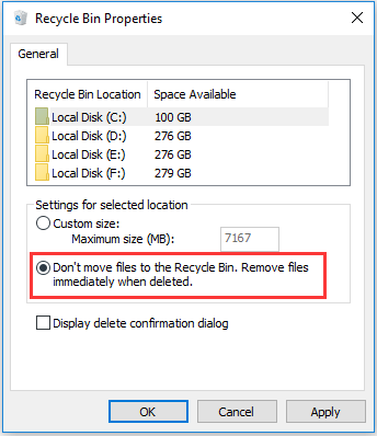 Full Guide to Change Recycle Bin Storage Settings in Win 10 - MiniTool ...