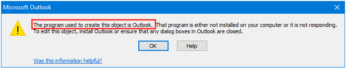 Resolved The Program Used To Create This Object Is Outlook Minitool Partition Wizard