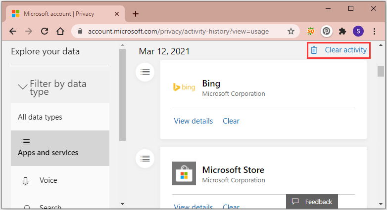 Delete Bing History Delete Bing History