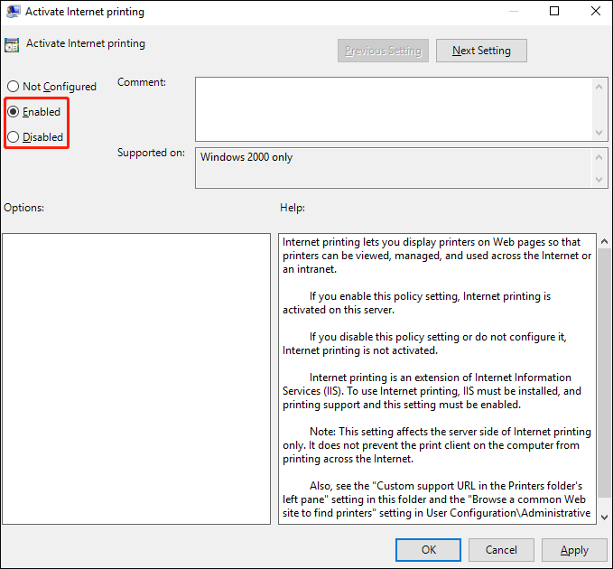 How to Turn on or off Internet Printing in Windows 11/10? - MiniTool ...