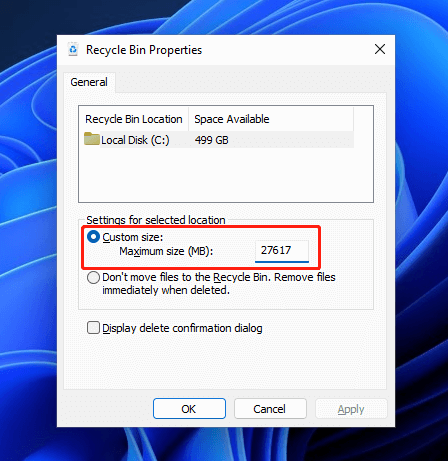 Change Recycle Bin Settings Windows 11 | Recycle Bin Storage Size ...