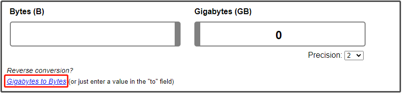 Bytes to GB: Try the Top 7 Bytes to GB Converters - MiniTool Partition ... Bytes to GB: Try the Top 7 Bytes to GB Converters - MiniTool Partition ...