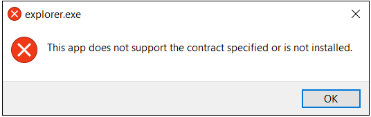 Fix This App Does Not Support The Contract Specified Error
