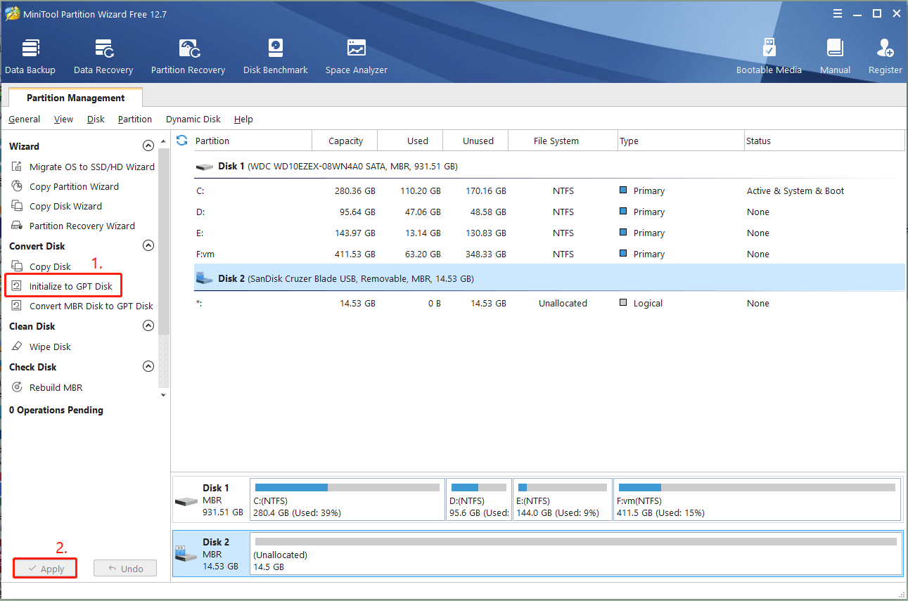 Fixed The Specified Disk Is Not Convertible On Windows 2 Cases Minitool Partition Wizard
