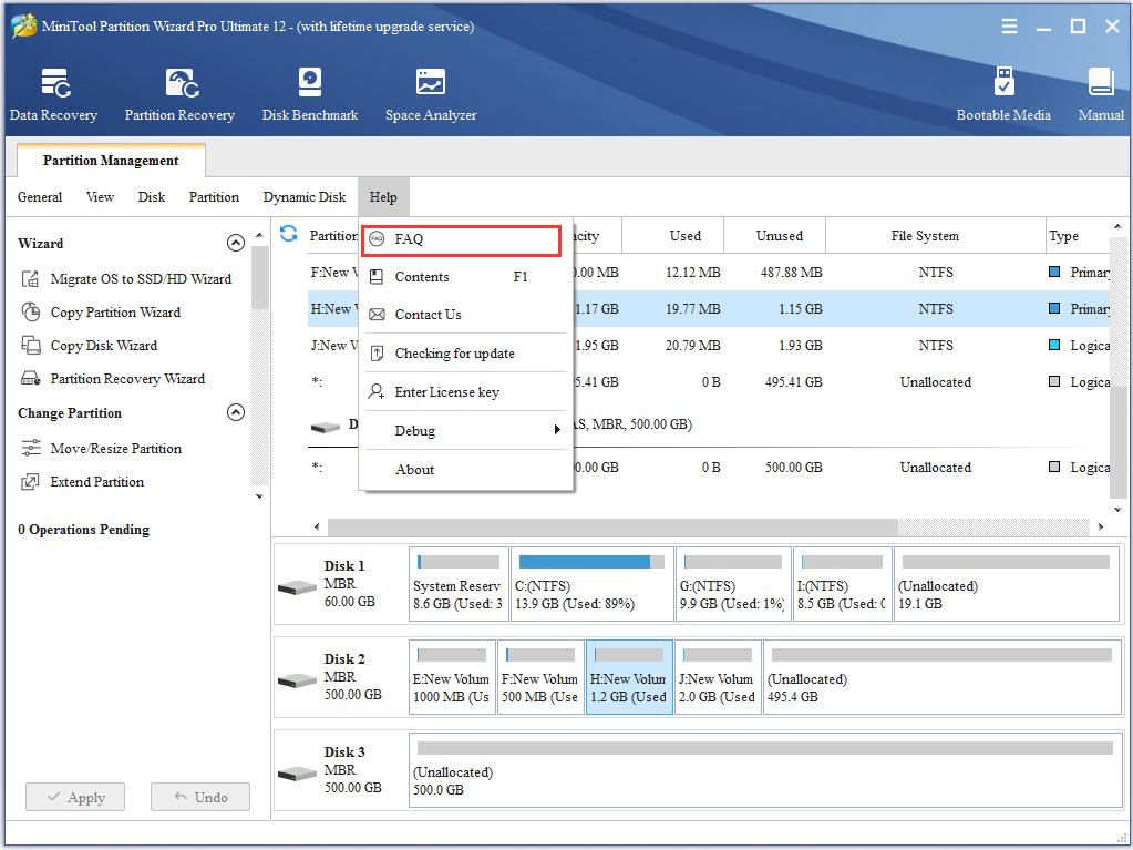 What Is Help Item In Tool Bar Used For Minitool Guide Minitool Partition Wizard