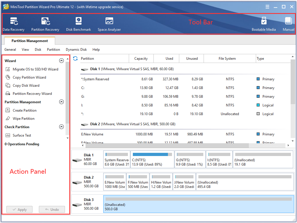 Tool Bar, Legend Bar, Action Panel | MiniTool Tutorial - MiniTool ...
